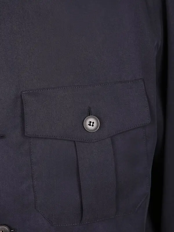 Canali Utility Pocket Shirt - Navy Blue