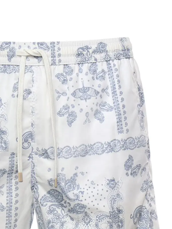 Eleventy Paisley Print Swim Shorts - White