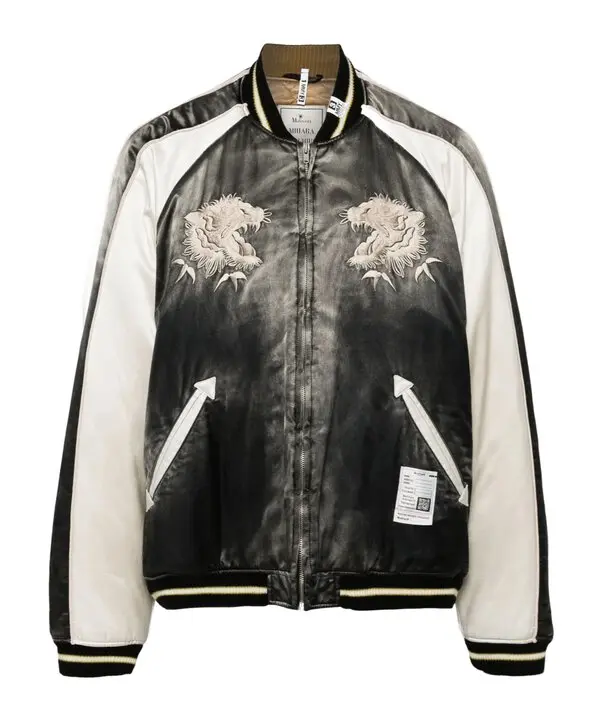 Mihara Yasuhiro Souvenir Bomber Jacket With Embroidered Graphics - Black