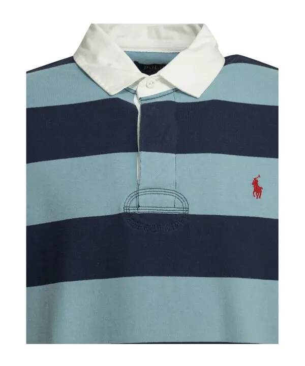 Polo Ralph Lauren Rugby Stripe Long Sleeve Polo Shirt - Green