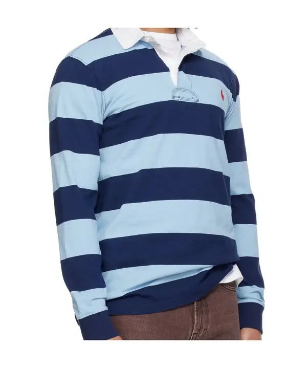 Polo Ralph Lauren Rugby Stripe Long Sleeve Polo Shirt - Green