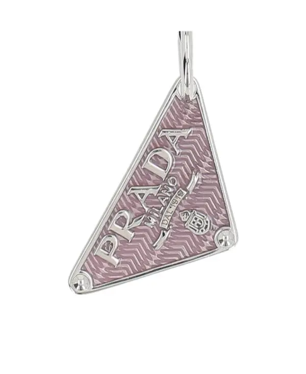 Prada Logo Plaque Triangle Earrings - Gray