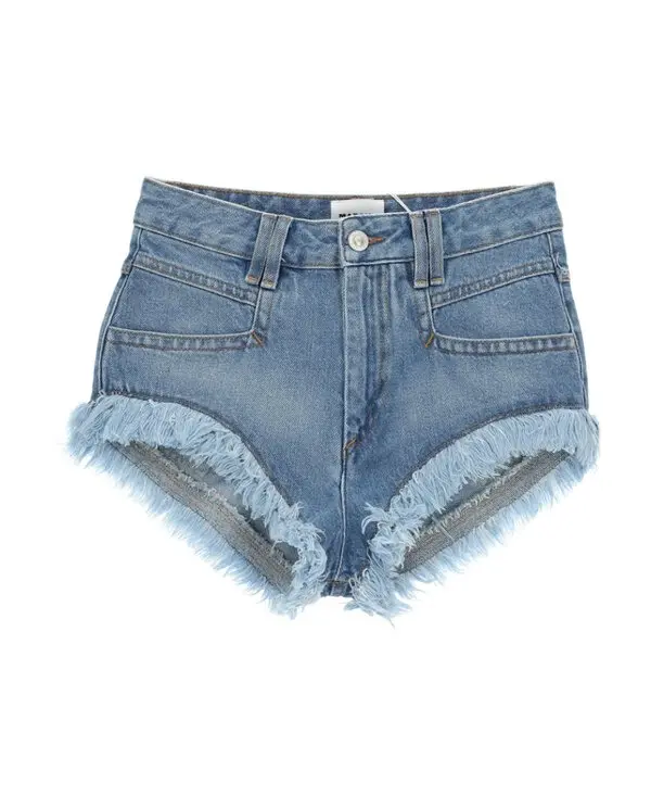 Isabel Marant Étoile Eneidao Denim Shorts With Frayed Hem - Blue
