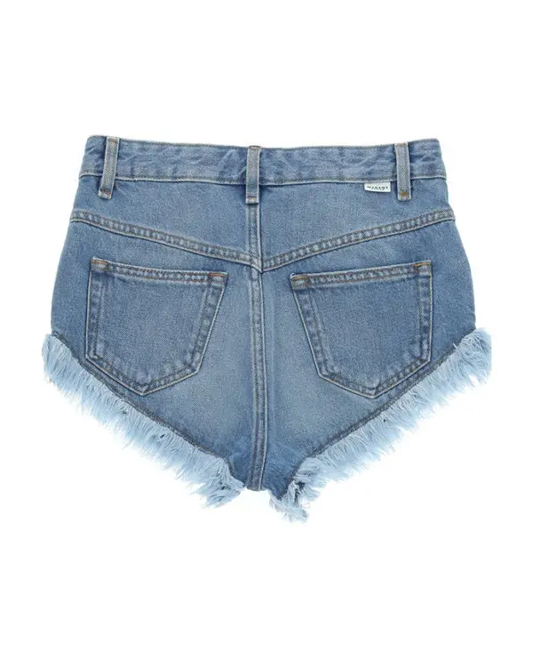 Isabel Marant Étoile Eneidao Denim Shorts With Frayed Hem - Blue