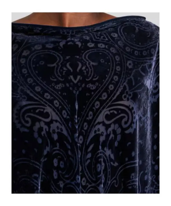 Etro Paisley Burnout Velvet Poncho - Blue
