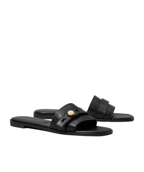 Tory Burch Romy Flat Mules - Black