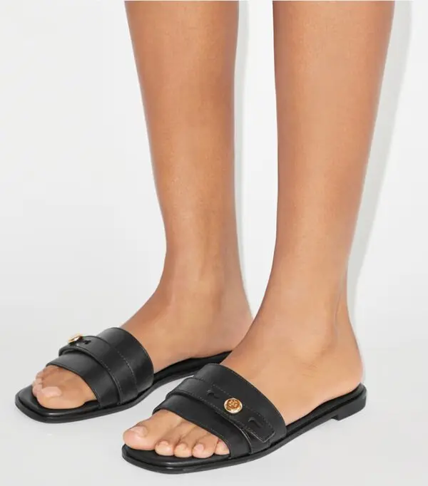 Tory Burch Romy Flat Mules - Black