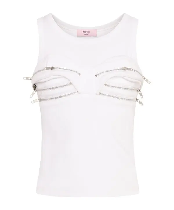Martine Rose Zip Detailed Tank Top - White