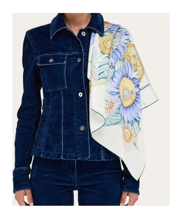 FERRAGAMO Sunflower Printed Finished Edge Scarf