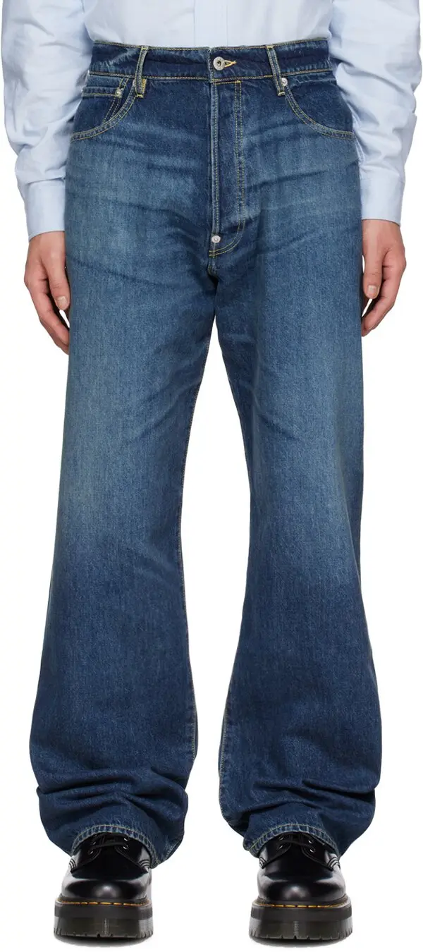 Kenzo Suisen Wide-leg Relaxed-fit Jeans