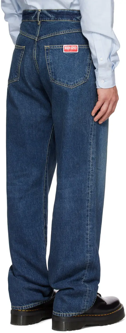 Kenzo Suisen Wide-leg Relaxed-fit Jeans