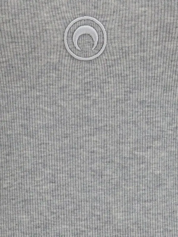 MARINE SERRE Moon Logo Ribbed Short Jumpsuit - Gray
