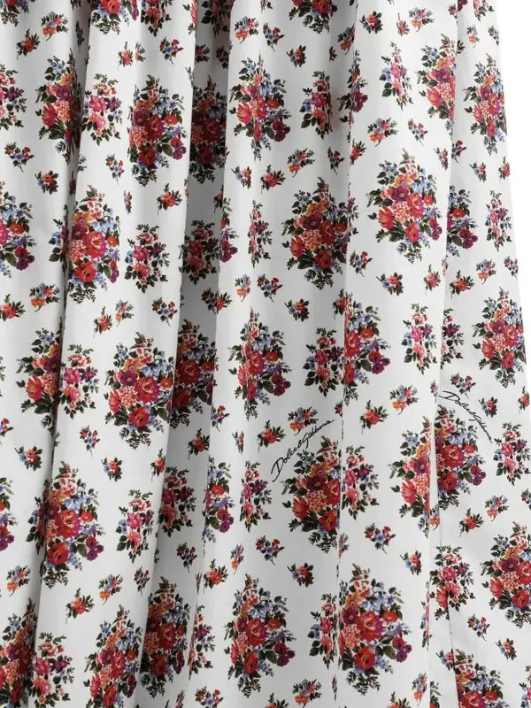 Dolce & Gabbana Floral Lace Trim Maxi Skirt