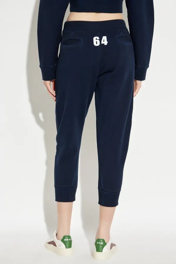 Dsquared2 Cropped Velvet Drawstring Sweatpants