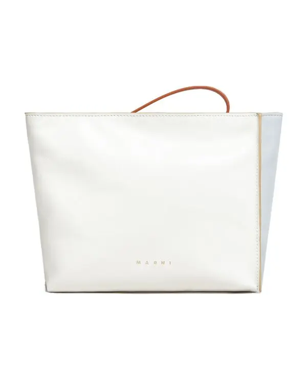 Marni Color Block Logo Print Clutch