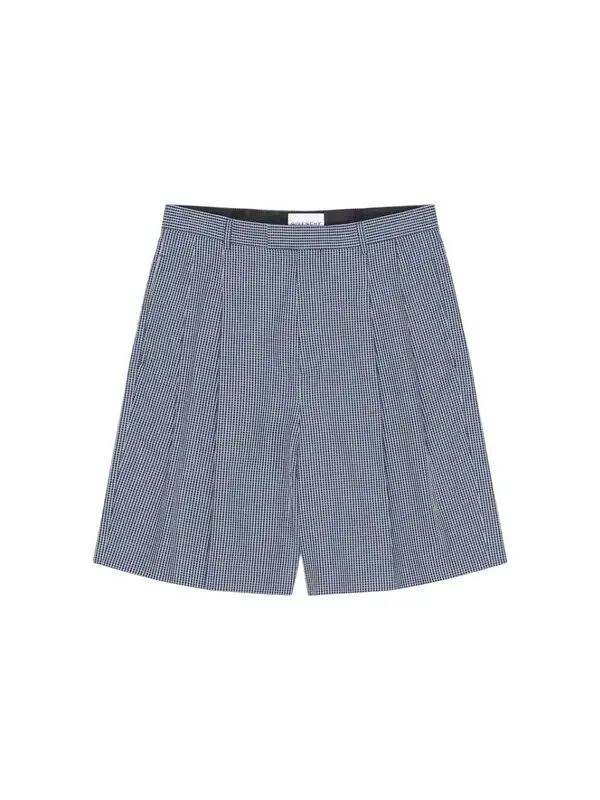 Givenchy Double Pleat Checked Bermuda Shorts - White/blue