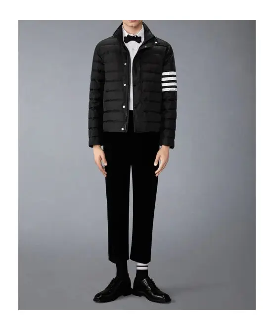 Thom Browne Shiny Ripstop Lightweight Down-filled Jacket With 4-bar Detailing