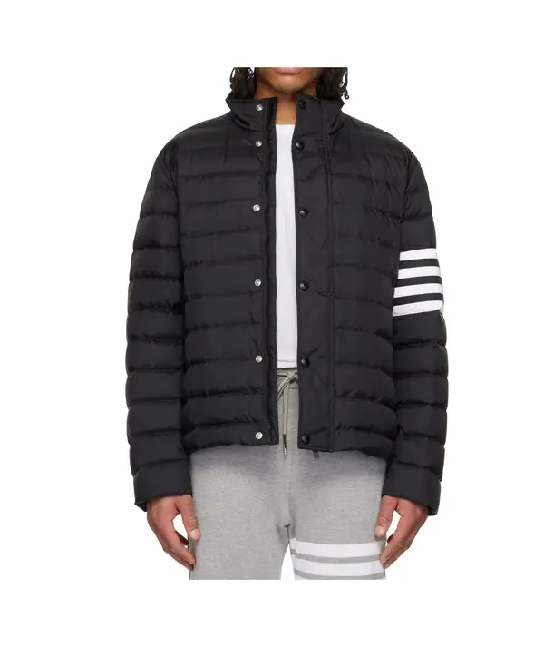 Thom Browne Shiny Ripstop Lightweight Down-filled Jacket With 4-bar Detailing