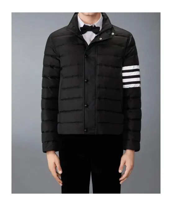 Thom Browne Shiny Ripstop Lightweight Down-filled Jacket With 4-bar Detailing