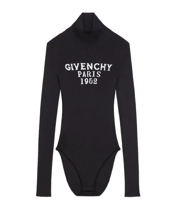 Givenchy Logo Intarsia High-neck Bodysuit - Black