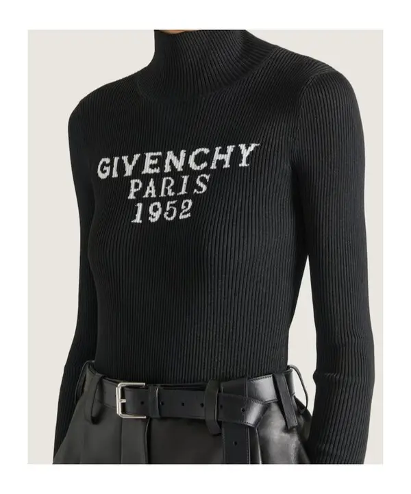 Givenchy Logo Intarsia High-neck Bodysuit