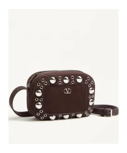 Valentino Garavani Vlogo Signature Embellished Shoulder Bag - Brown