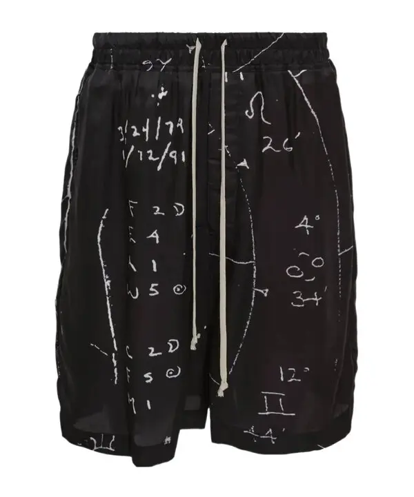 Rick Owens Graphic Print Drawstring Shorts