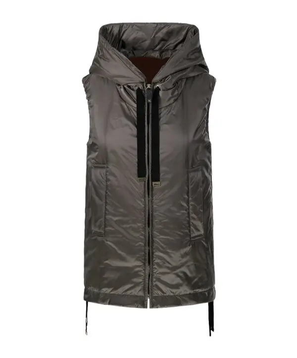 Max Mara Greengo Zip-up Drawstring Gilet - Gray