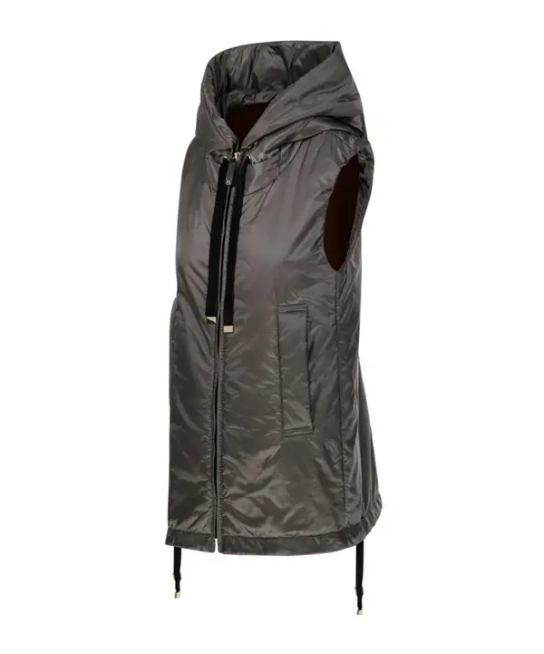 Max Mara Greengo Zip-up Drawstring Gilet - Gray