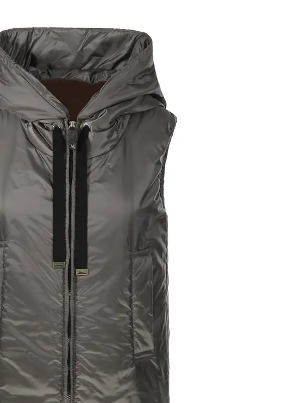 Max Mara Greengo Zip-up Drawstring Gilet - Gray