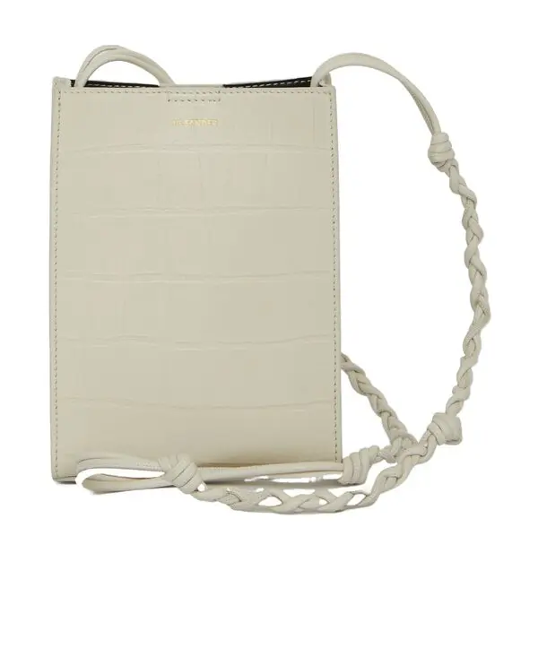 JIL SANDER Logo Embossed Crossbody Bag - Nude