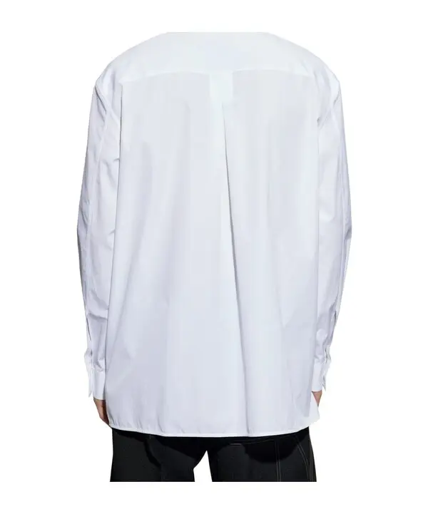 JIL SANDER Logo Embroidered Straight-hem Shirt - White