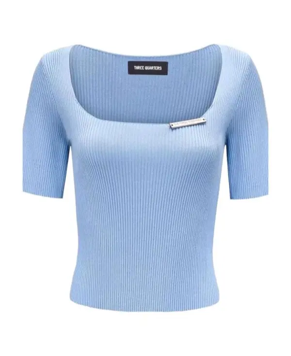 THREE QUARTERS Square-neck Sweater
