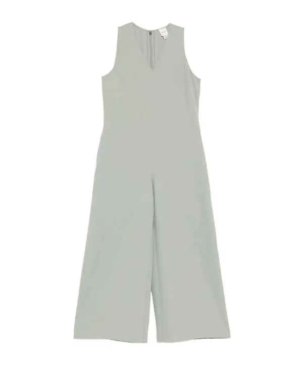 Calvin Klein Sleeveless V-neck Wide-leg Jumpsuit - Gray
