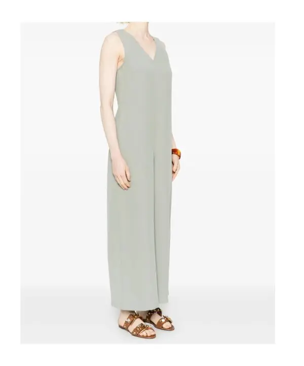 Calvin Klein Sleeveless V-neck Wide-leg Jumpsuit - Gray