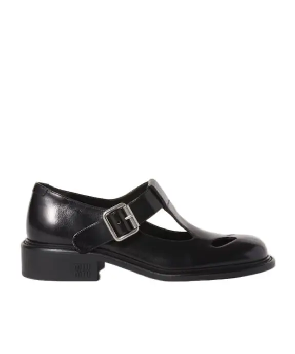 Miu Miu Leather Mary Jane T-bar Shoes