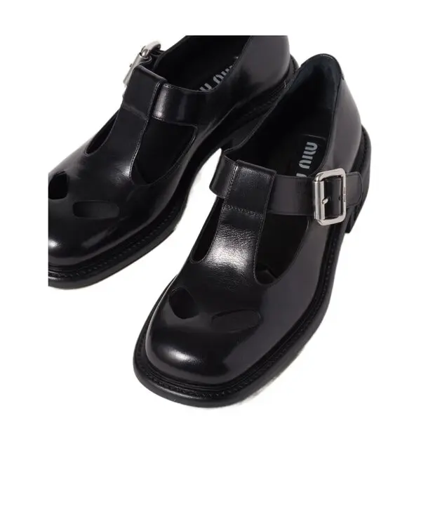 Miu Miu Leather Mary Jane T-bar Shoes