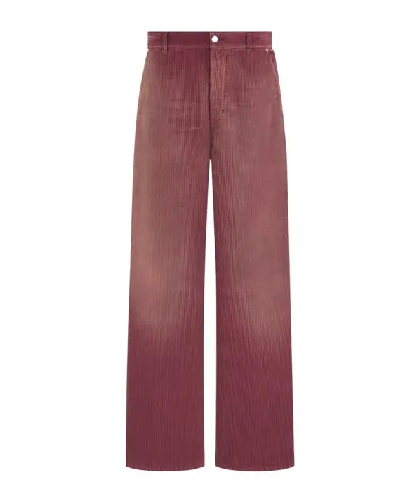 Dior Burgundy Corduroy Wide-leg Trousers