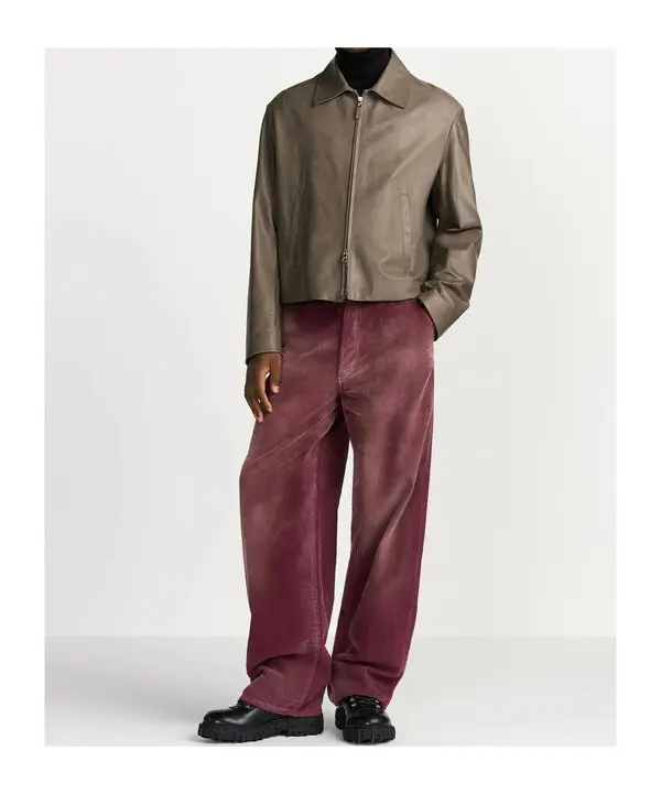 Dior Burgundy Corduroy Wide-leg Trousers