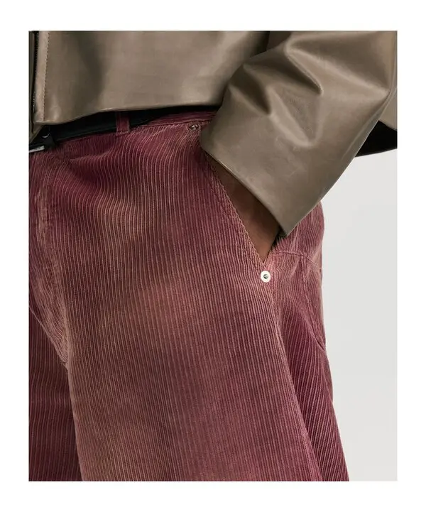 Dior Burgundy Corduroy Wide-leg Trousers