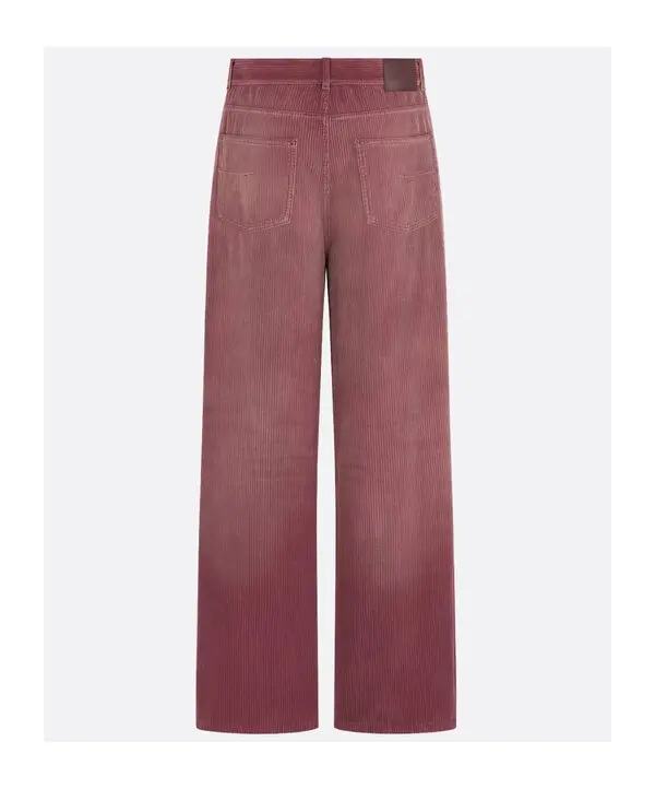 Dior Burgundy Corduroy Wide-leg Trousers
