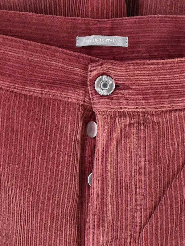 Dior Burgundy Corduroy Wide-leg Trousers