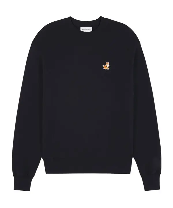 Maison Kitsuné Maison Kitsun Speedy Fox Long Sleeved Sweatshirt - Black