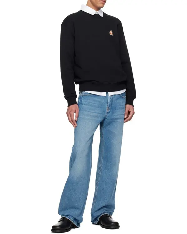 Maison Kitsuné Maison Kitsun Speedy Fox Long Sleeved Sweatshirt - Black