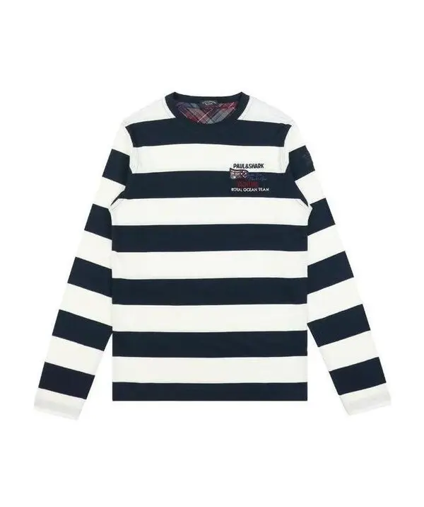 PAUL  SHARK Striped Logo Long-sleeved T-shirt