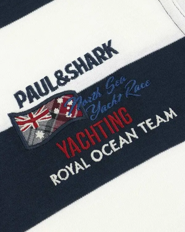 PAUL  SHARK Striped Logo Long-sleeved T-shirt