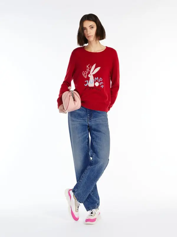 Max Mara Contrast Stitch Straight Leg Jeans