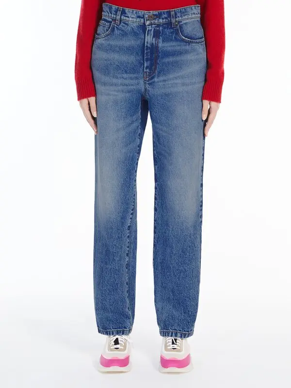 Max Mara Contrast Stitch Straight Leg Jeans