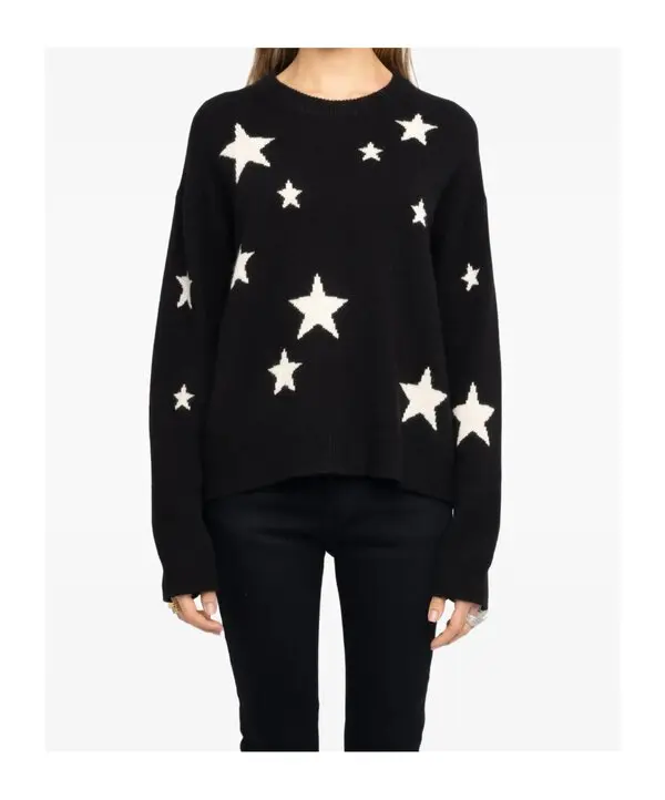 Zadig&Voltaire Long Sleeve Knit Top With Star Pattern