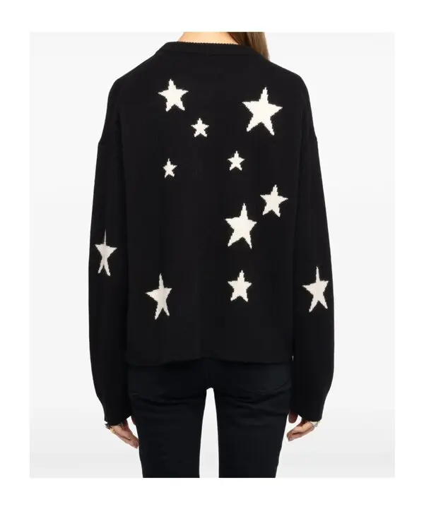 Zadig&Voltaire Long Sleeve Knit Top With Star Pattern